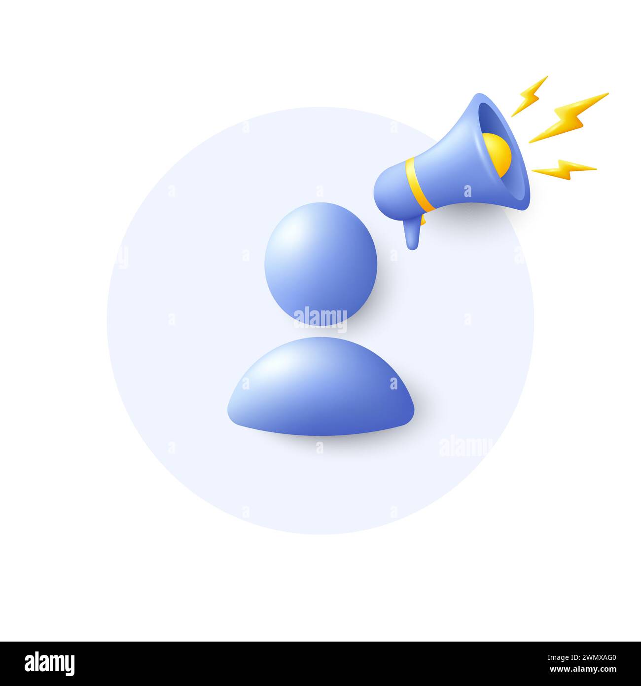 Avatar placeholder with offer 3d icon. Business communication headshot ...