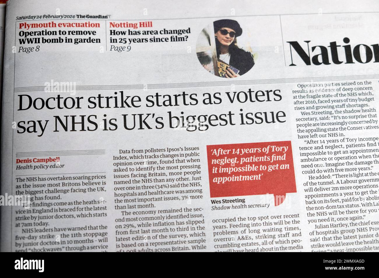 'Doctor strike starts as voters say NHS is UK's biggest issue' Guardian ...