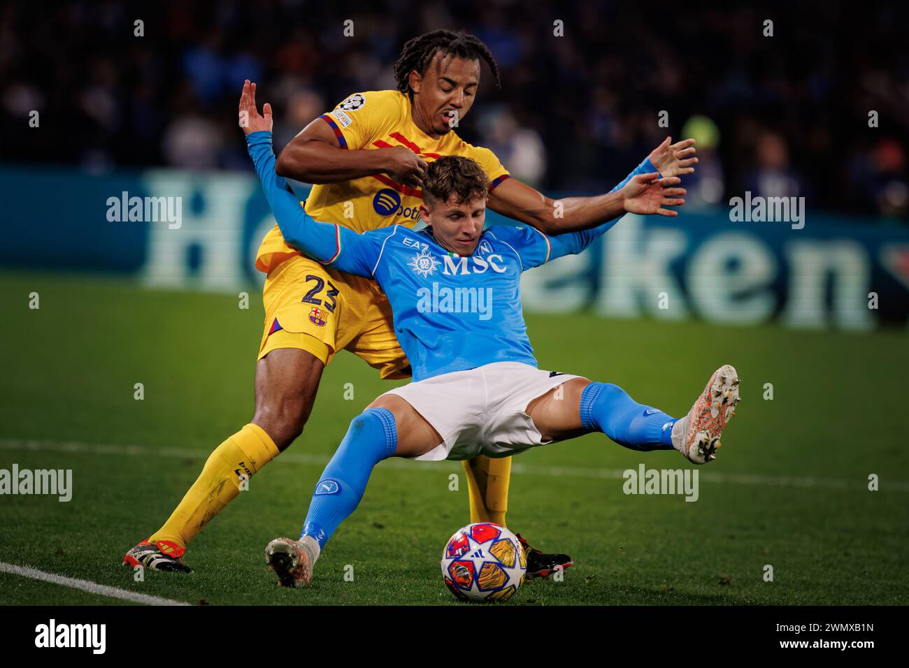 Jules Kounde, Jesper Lindstrom during UEFA Champions League 23/24 game ...