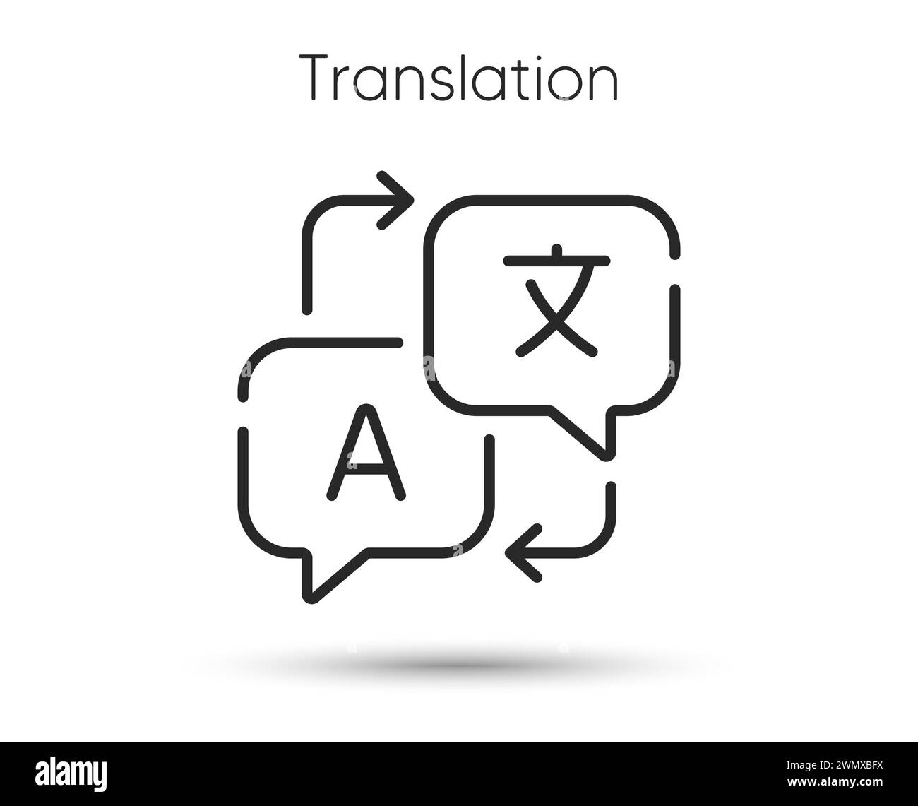 Translate line icon. Language translation sign. Multilingual symbol ...