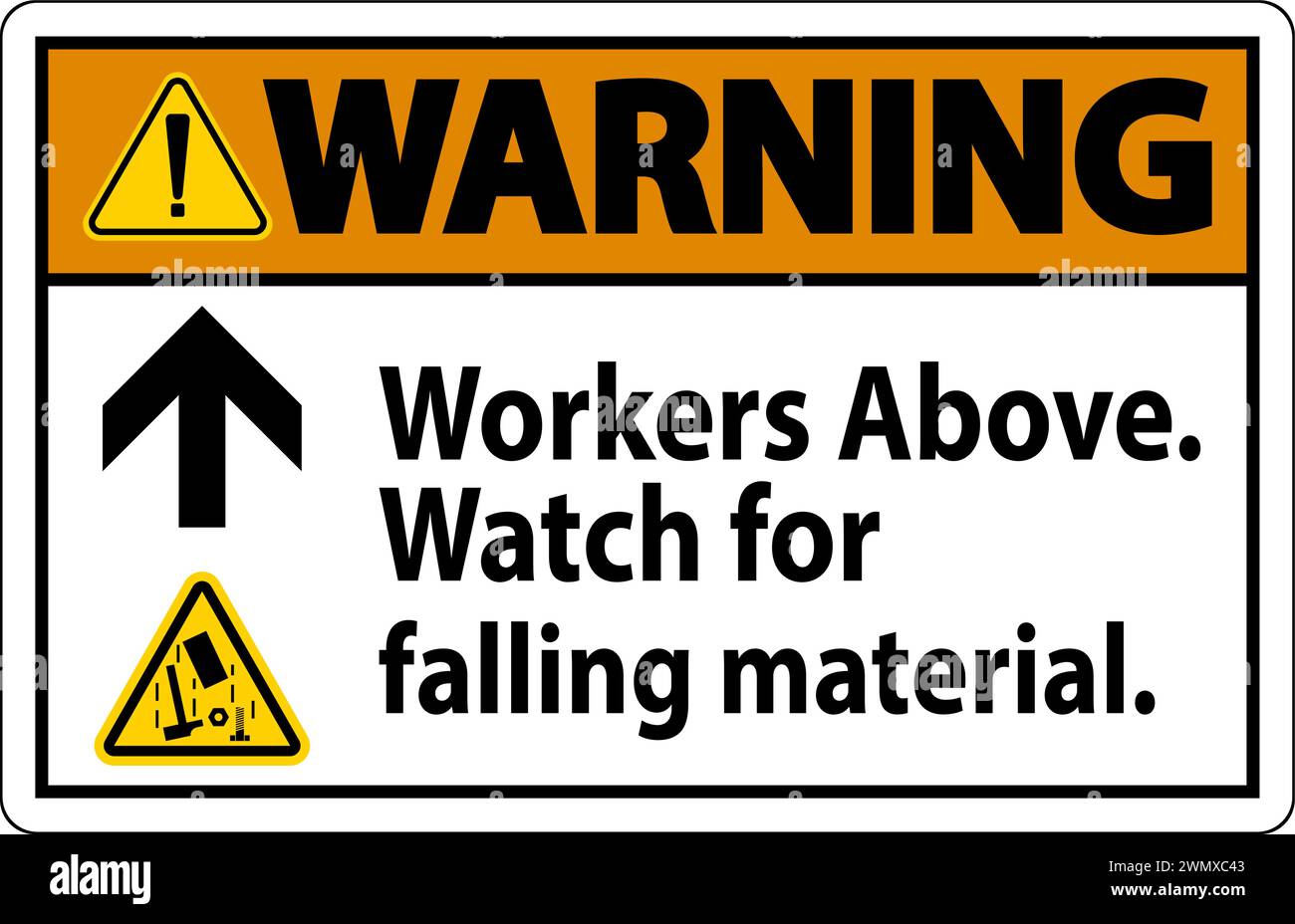 Sign warning caution overhead work hi-res stock photography and images ...