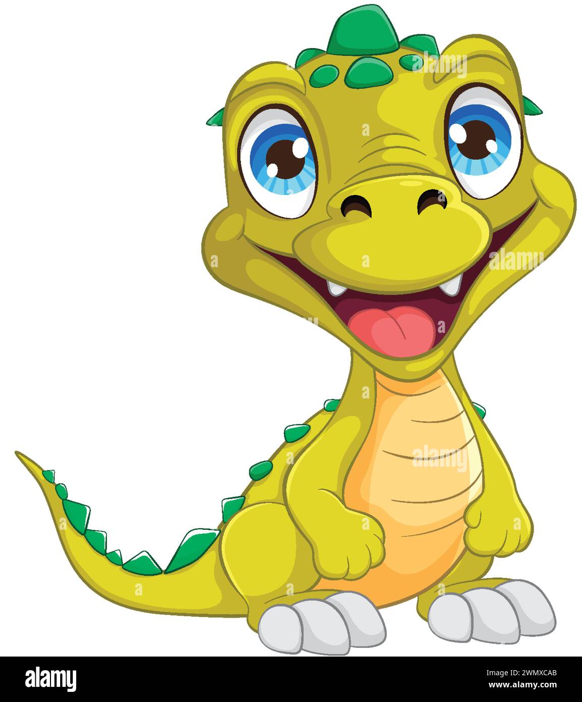 Adorable smiling baby dinosaur illustration Stock Vector Image & Art ...