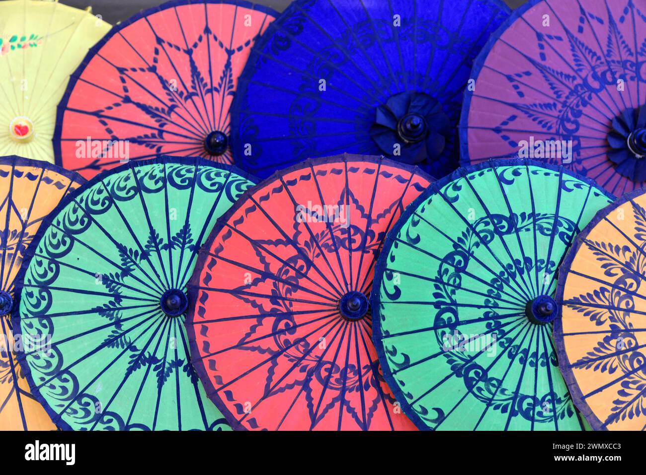Traditional parasols, Traditional parasols, Bagan, Mandalay Division ...