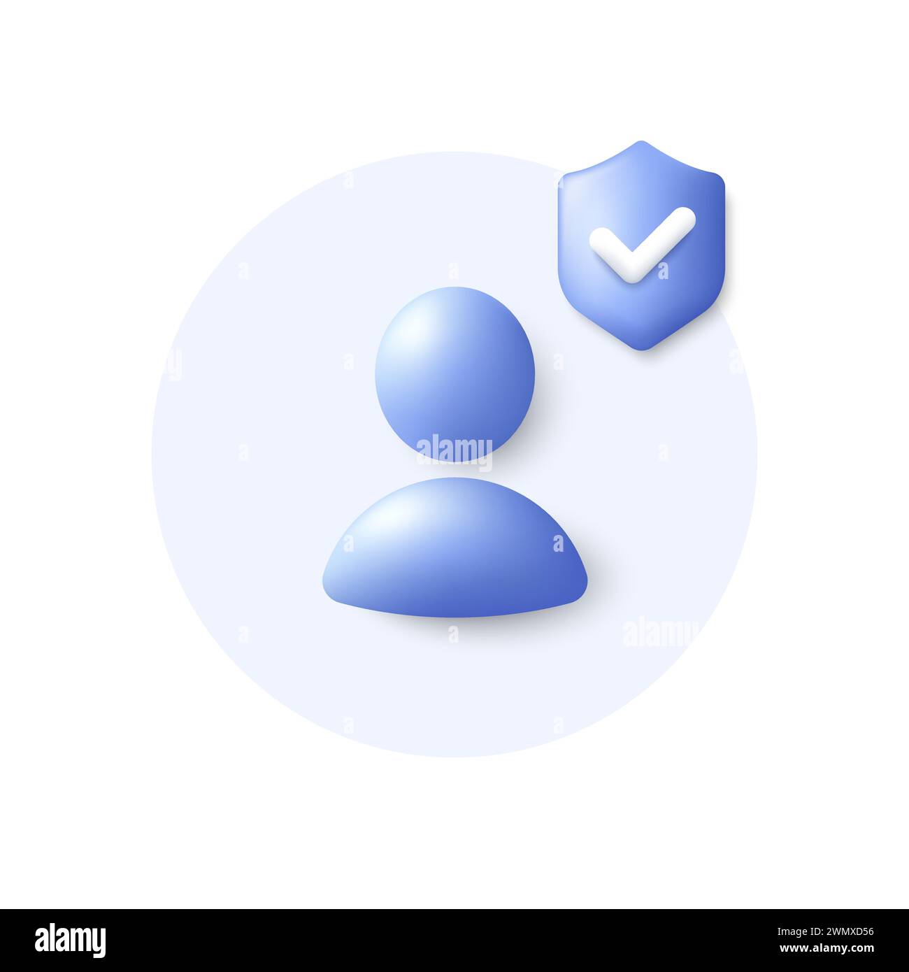 Protected profile placeholder 3d icon. Business communication headshot ...