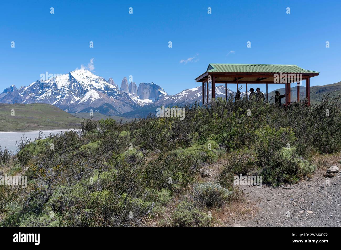 Viewpoint in front of the foothills of the Andes, mountain range ...