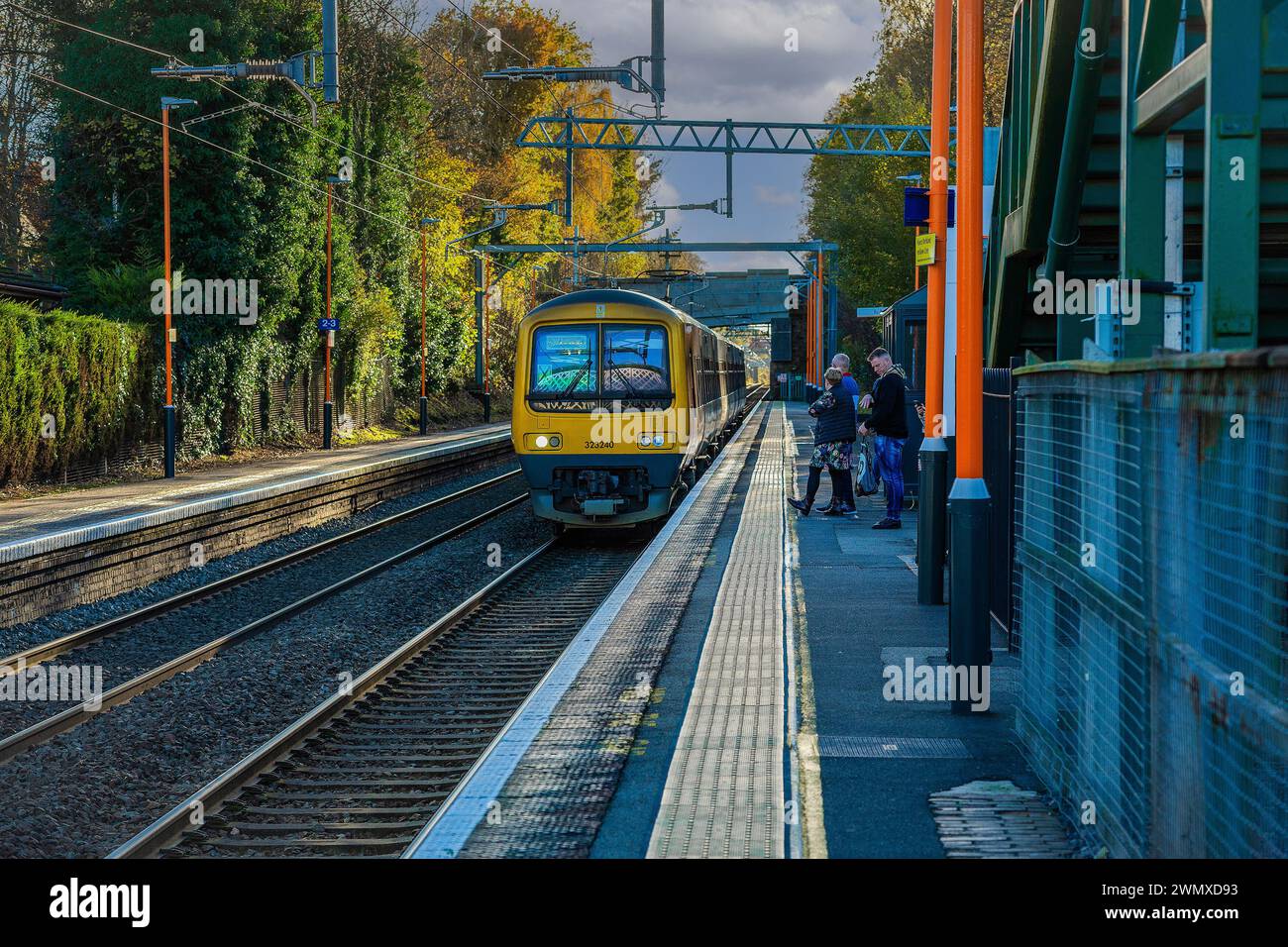 electric powered passenger commuter railway station barnt green ...