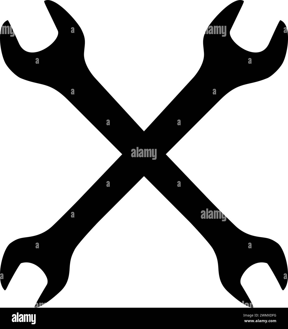 Crossed wrenches silhouette hi-res stock photography and images - Alamy