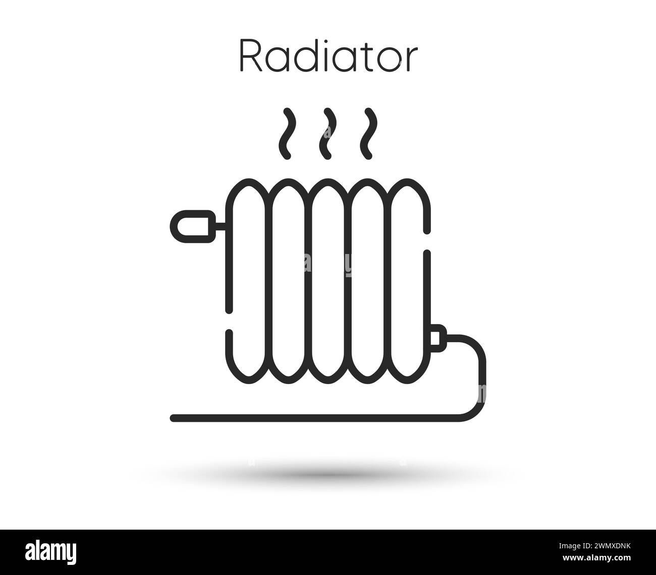 Heat radiator line icon. Winter convector sign. Domestic heater symbol ...
