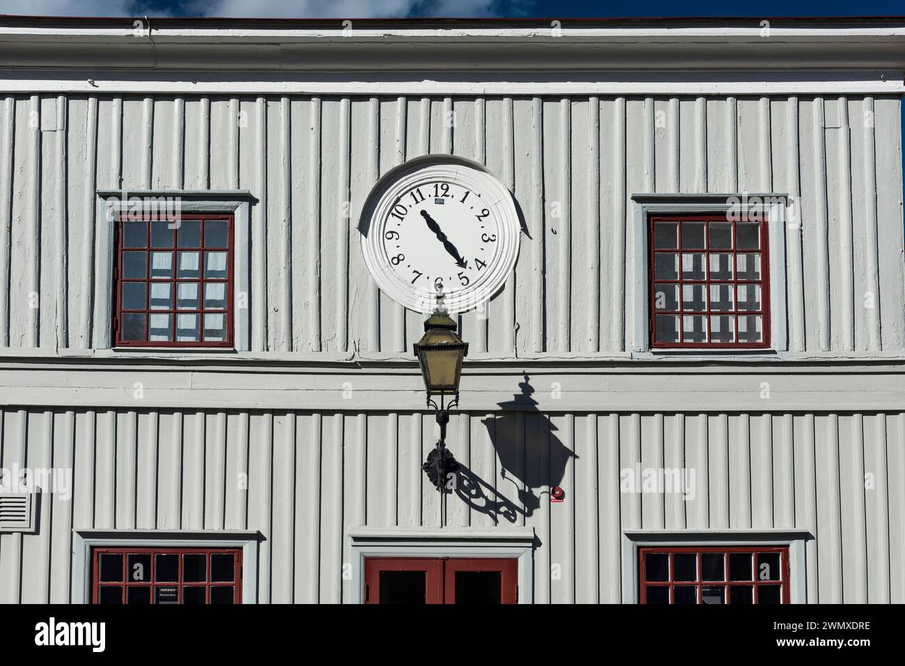 Matchstick museum, museum, match museum, clock, facade, detail, wooden ...