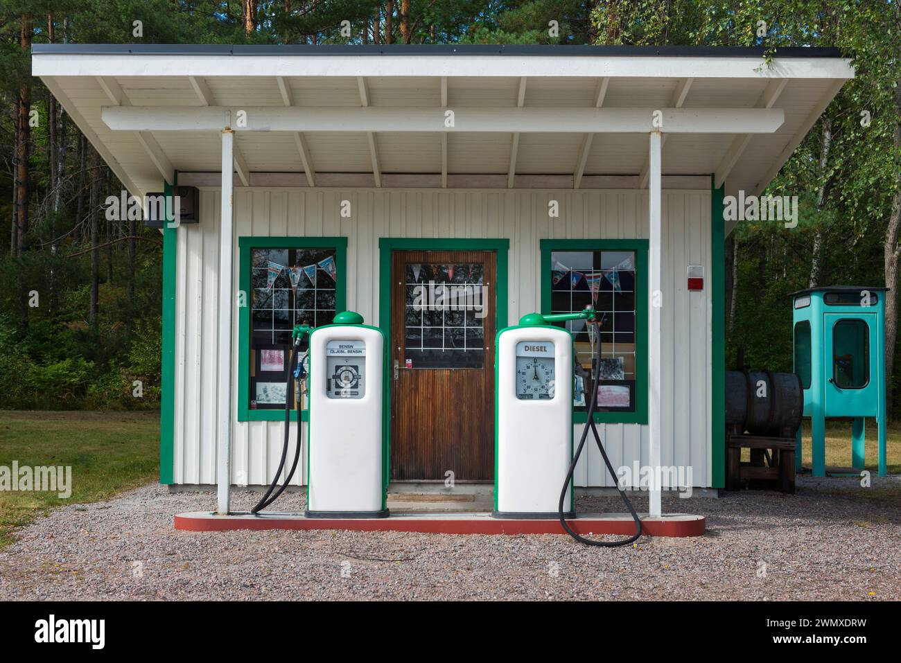 Old historic petrol station with pumps, petrol, oil, combustion, fossil ...