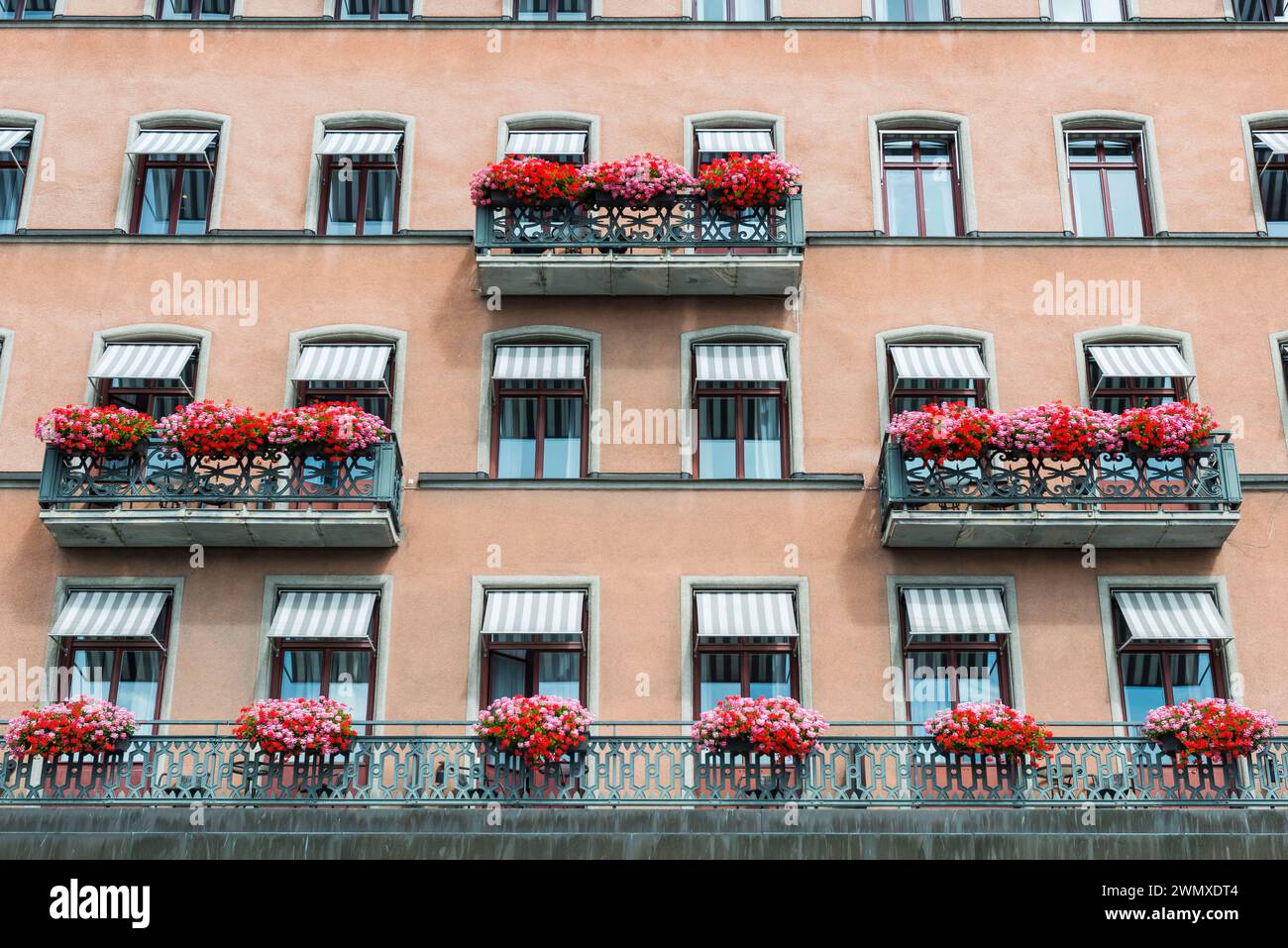 Facade of a hotel, window, balcony, building, property, magnificent ...