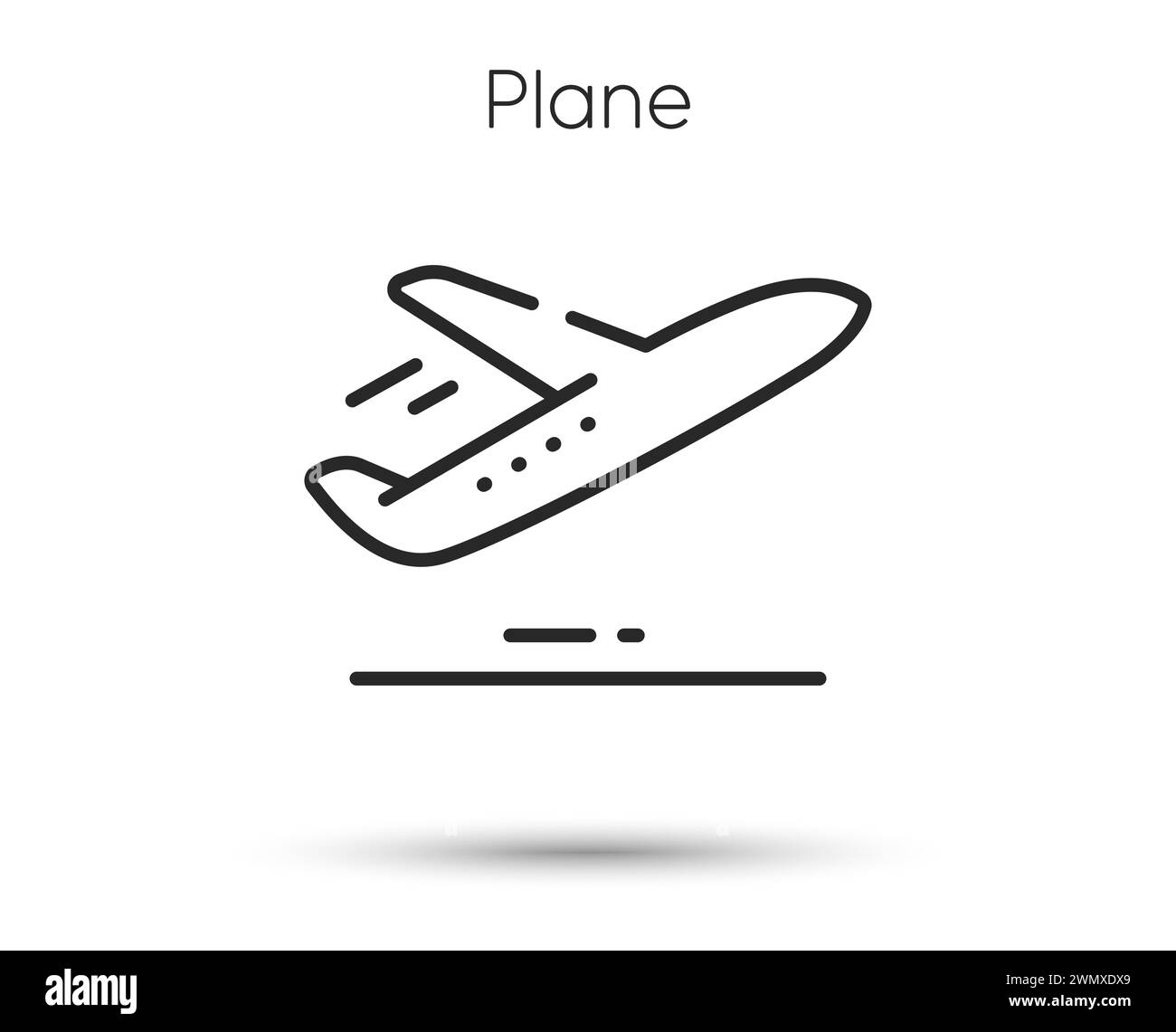 Plane line icon. Airport jet sign. Take off airplane symbol. Vector ...