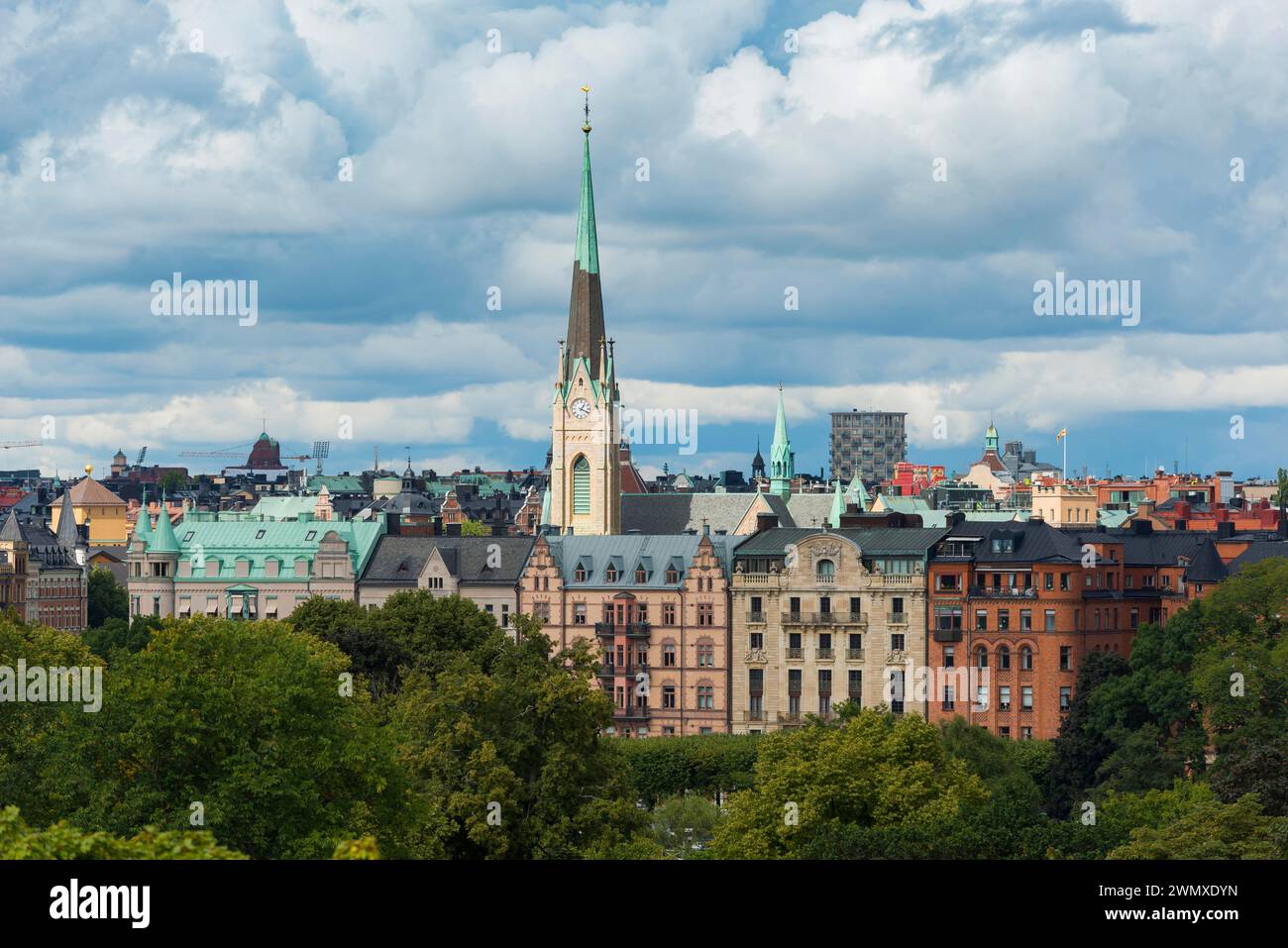 Stockholm, capital, city view, Gamla Stan, overview, building, centre ...