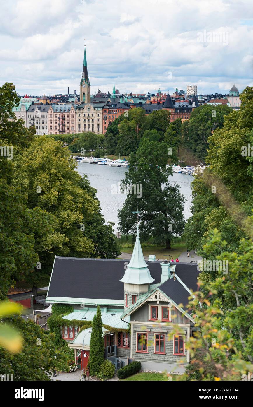Stockholm, capital, city view, Gamla Stan, overview, building, centre ...