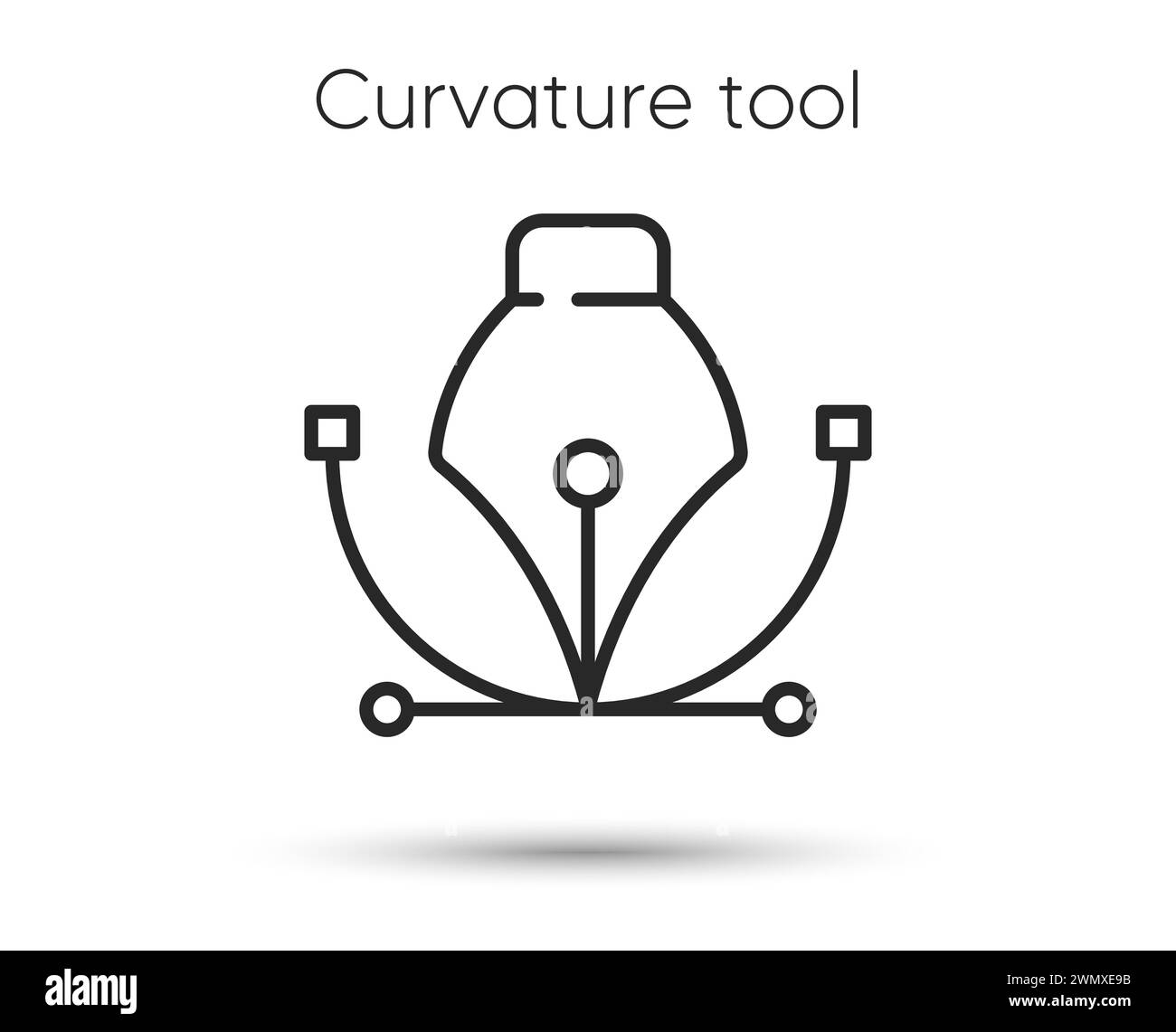 Curvature tool line icon. Pen writing instrument sign. Vector Stock ...