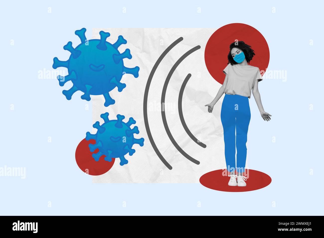 Creative collage image illustration black white effect beautiful sad ...