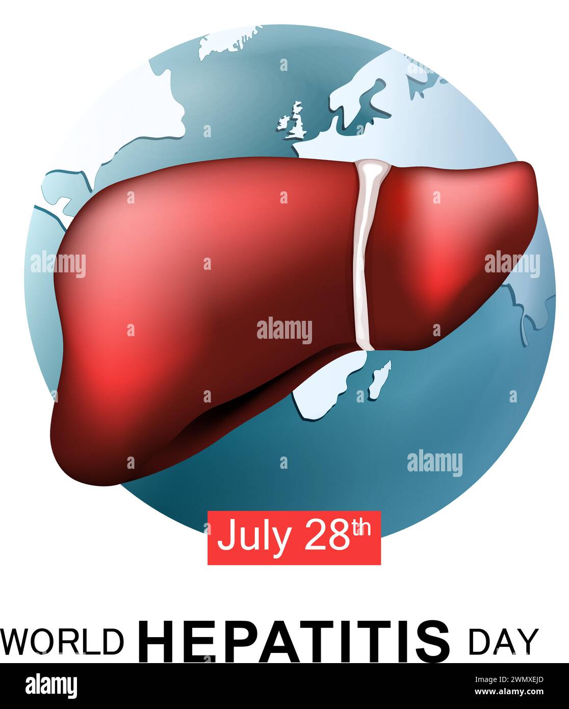 World hepatitis day background. Earth Globe and liver for template ...