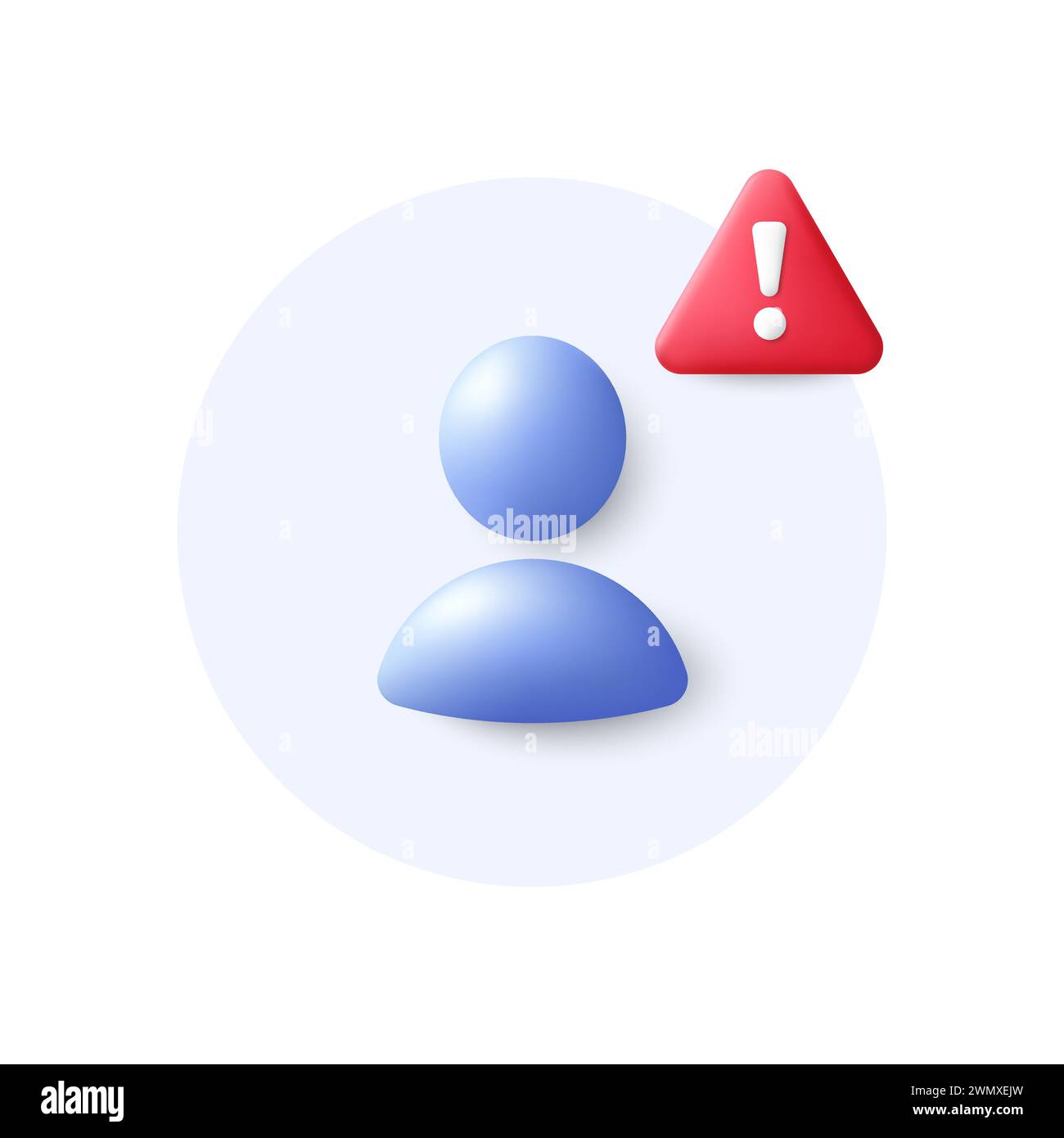 Avatar placeholder with attention alert 3d icon. Business communication ...