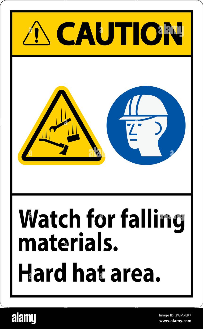 Caution signs falling over Stock Vector Images - Alamy