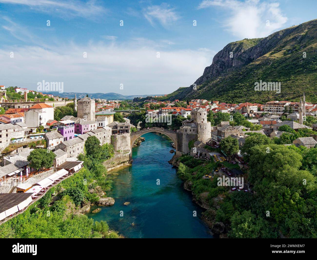 View over the old town centre of Mostar, Montenegro Stock Photo - Alamy