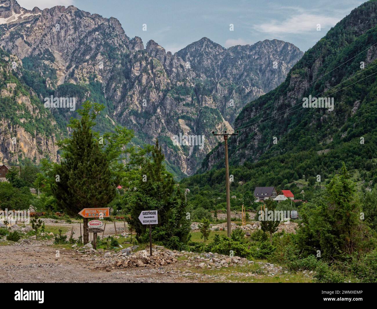 Entrance to Thethi, Theth Valley, Albania Stock Photo - Alamy