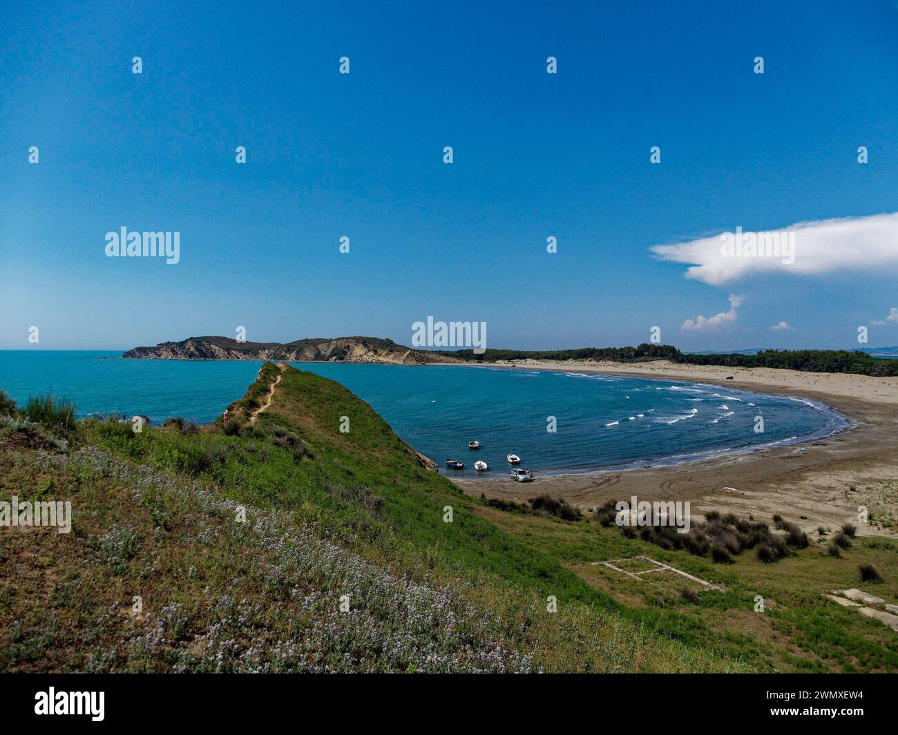 Landscape near Vlore, W Dalan Beach, Albania Stock Photo - Alamy