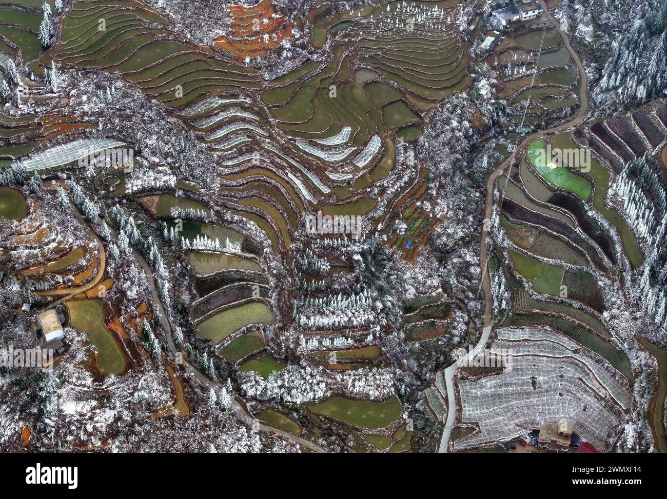 Guilin. 28th Feb, 2024. An aerial drone photo taken on Feb. 28, 2024 ...