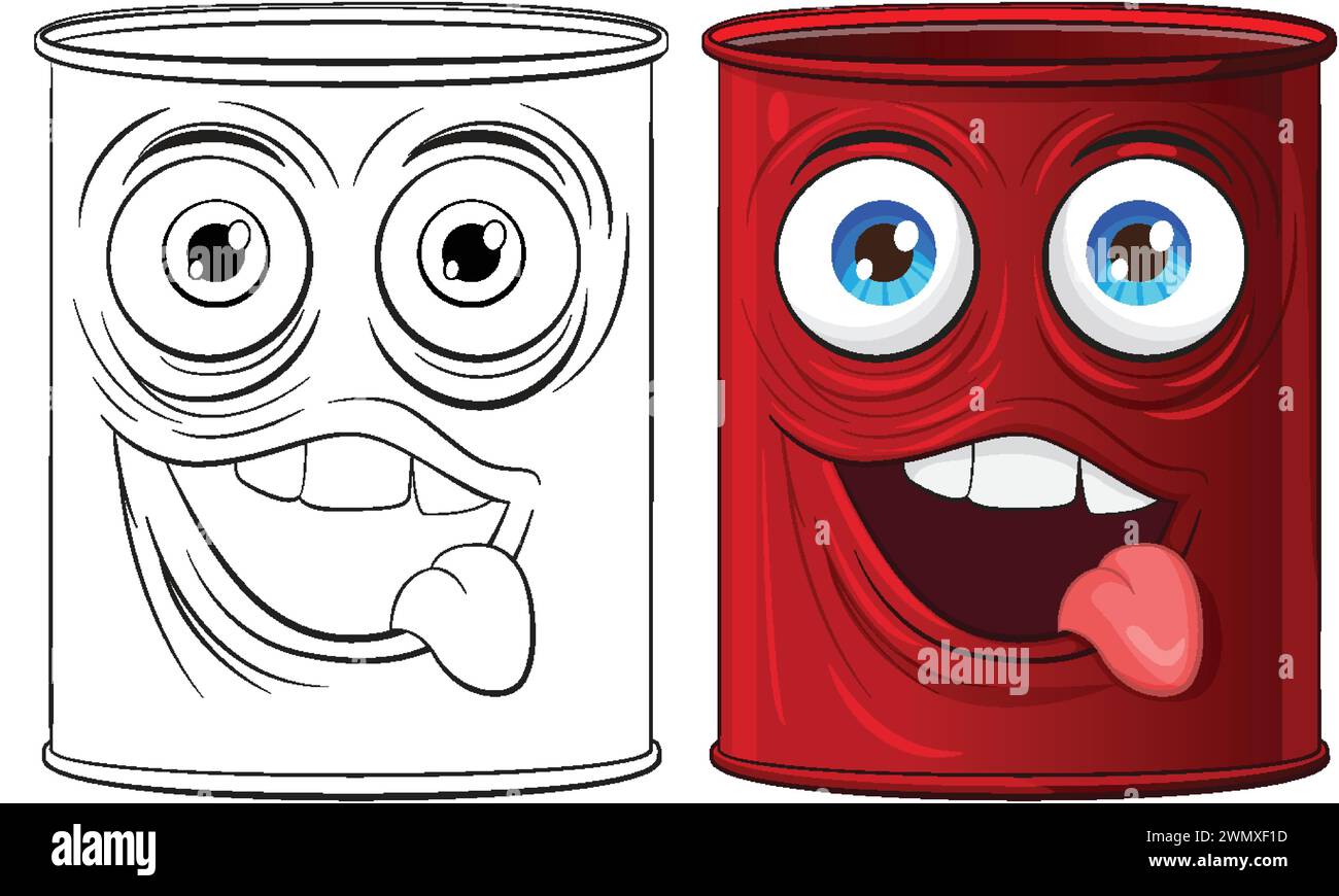 Two cartoon cans showing playful expressions Stock Vector Image & Art ...