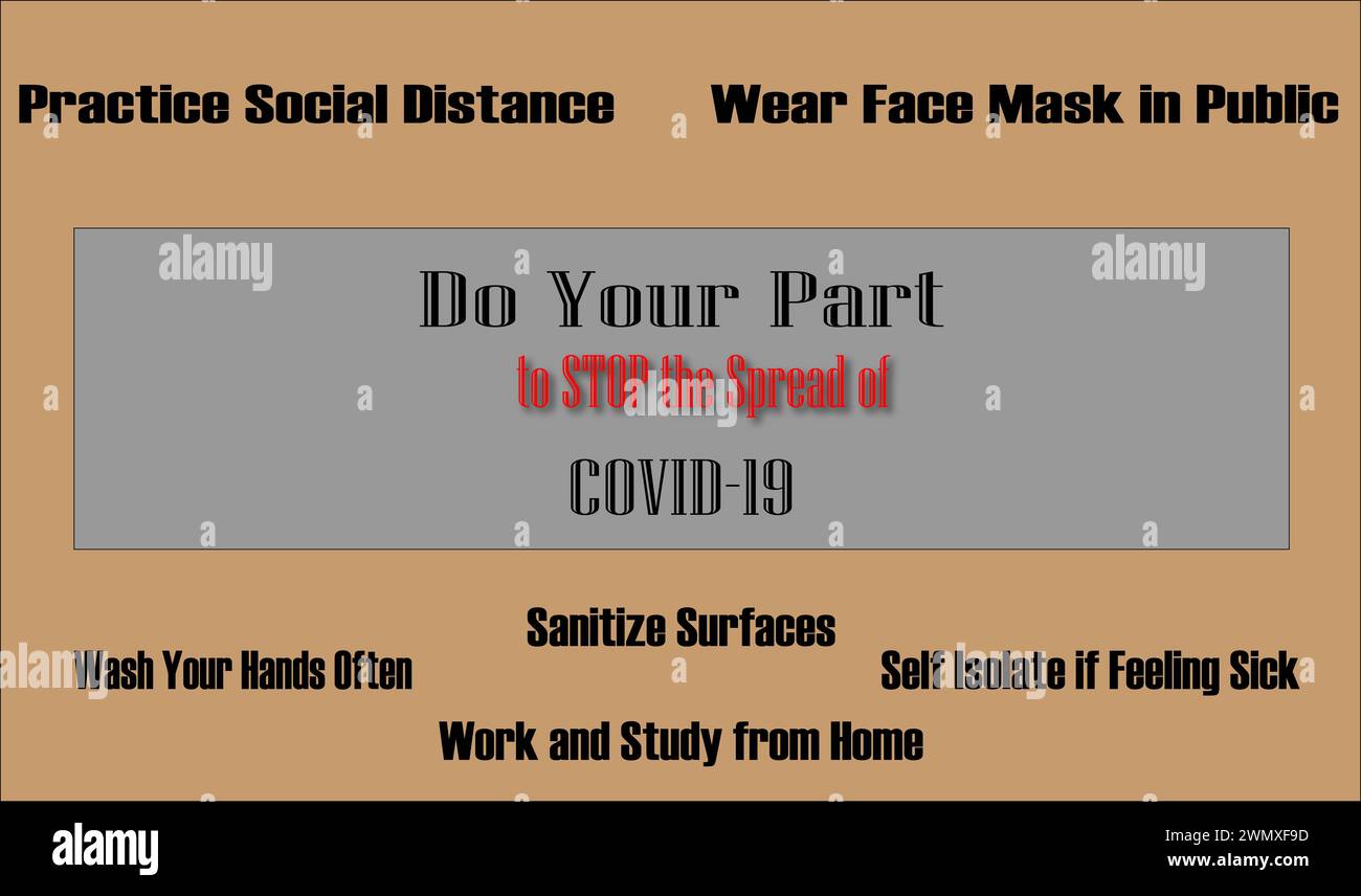 Guidelines to prevent COVID-19 spread including social distancing and ...