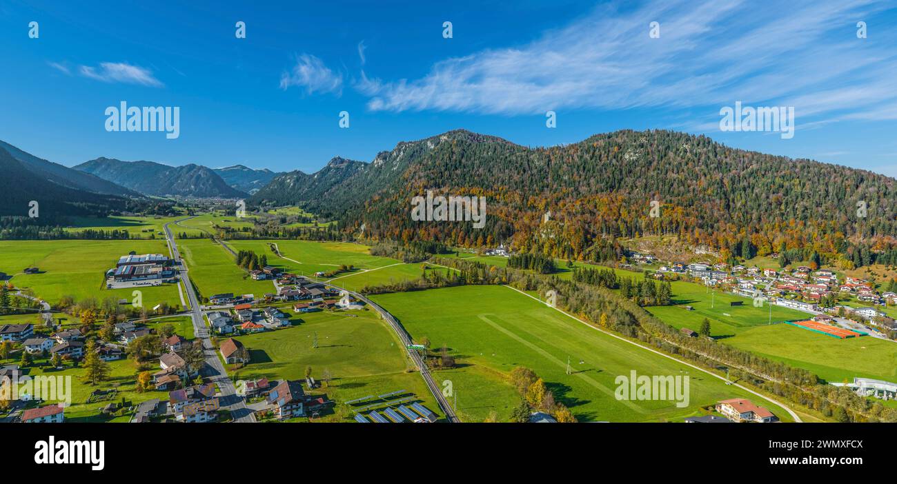 Aerial view to Vils in Tyrol, one of the smallest cities in austria ...