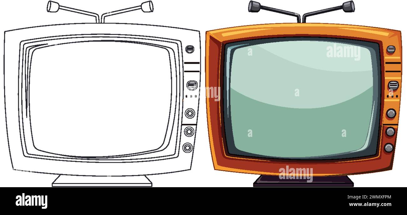 Comparison of old and new TV set designs Stock Vector Image & Art - Alamy
