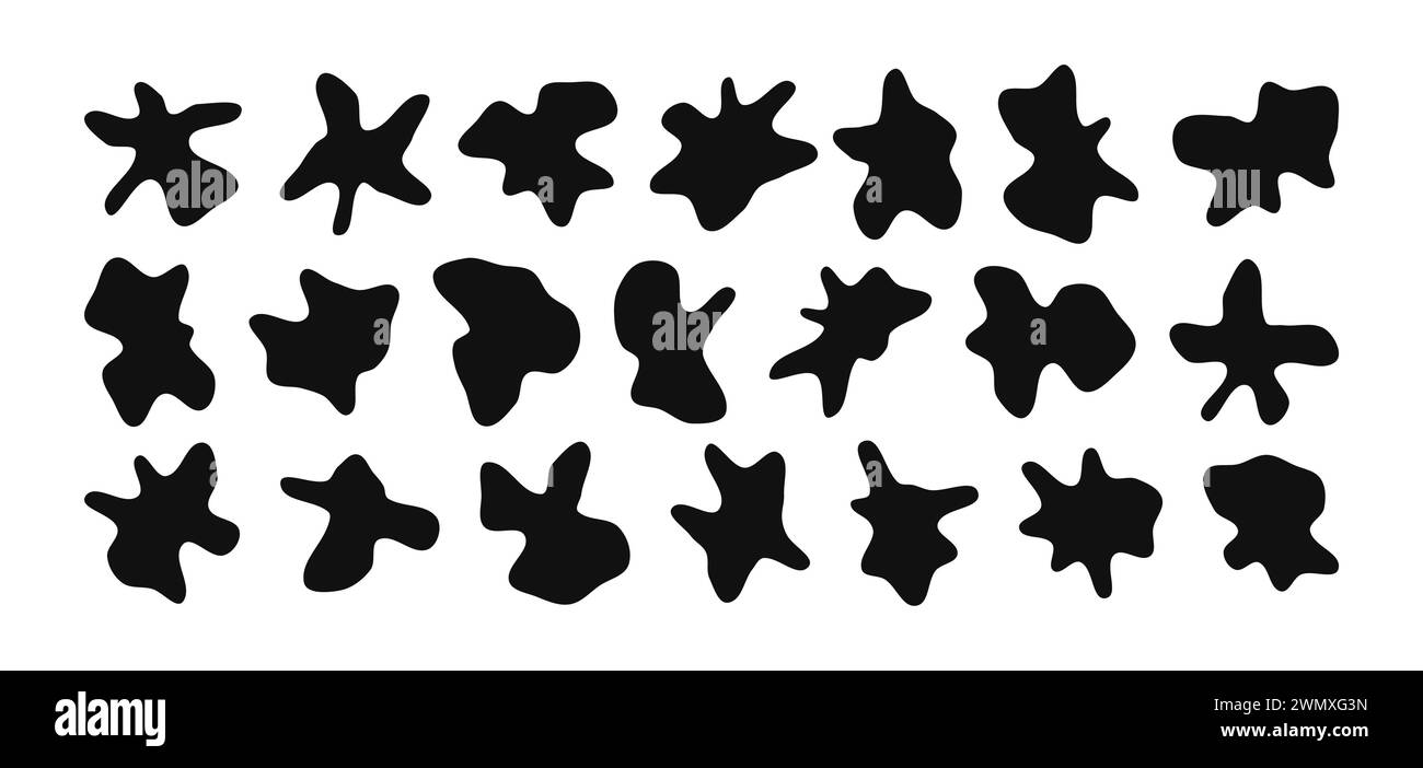 Organic blob shapes. Abstract irregular forms. Blots of paint spreading across the surface ...