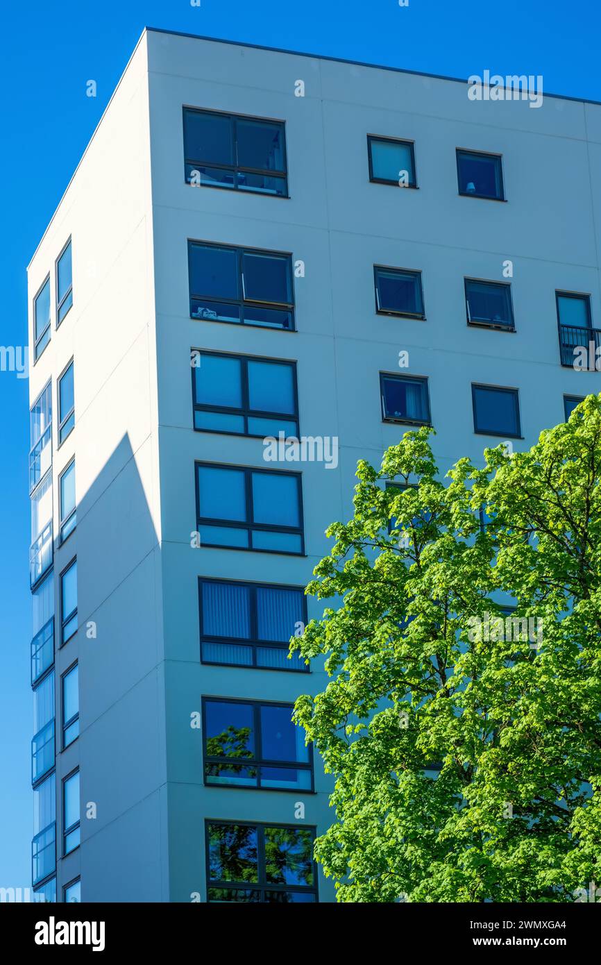 High-rise apartment building in a city, Skoevde, Sweden Stock Photo - Alamy
