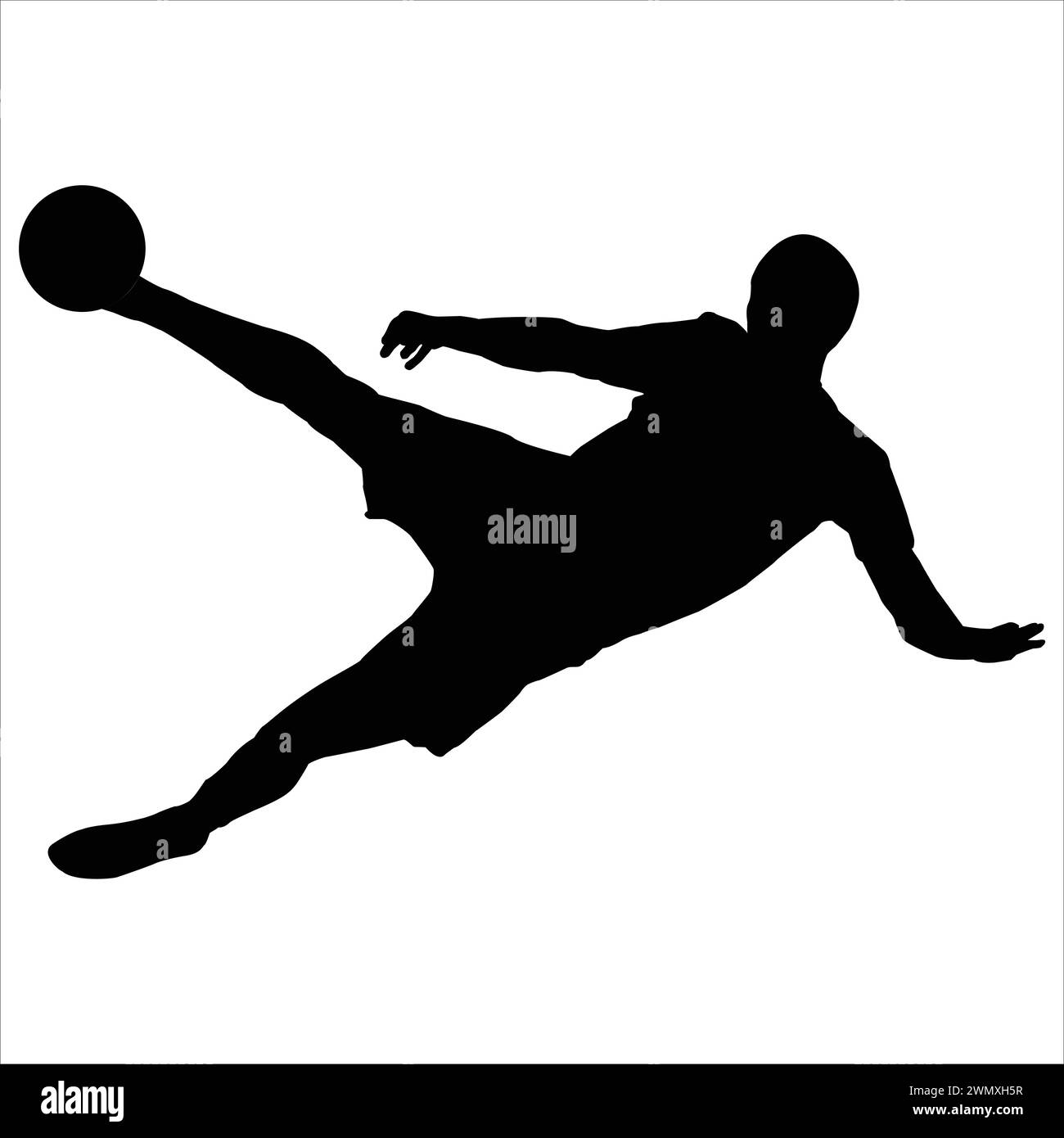 art illustration design concept of soccer player kick the ball Stock ...