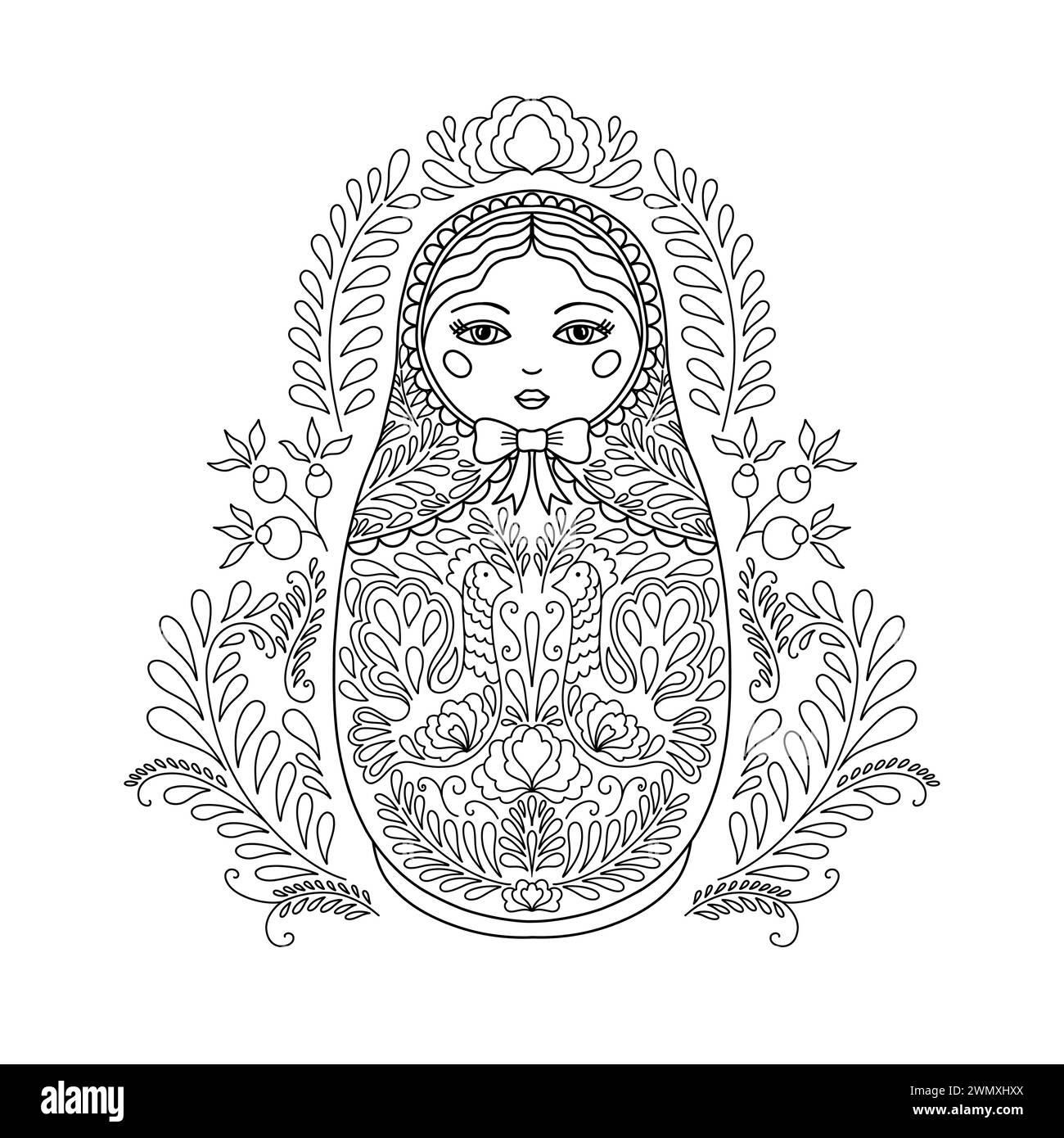 Russian Nesting Doll Coloring Pages Printable Sketch Coloring Page