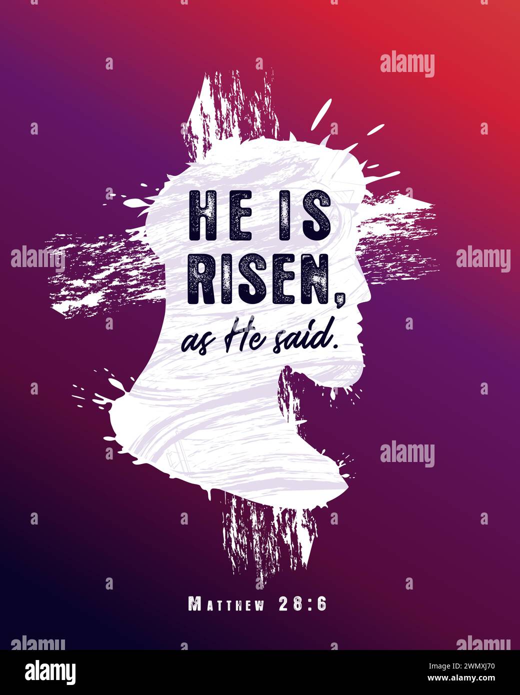 He is risen, as He said, Matthew 28:6 poster concept. Jesus Christ in ...