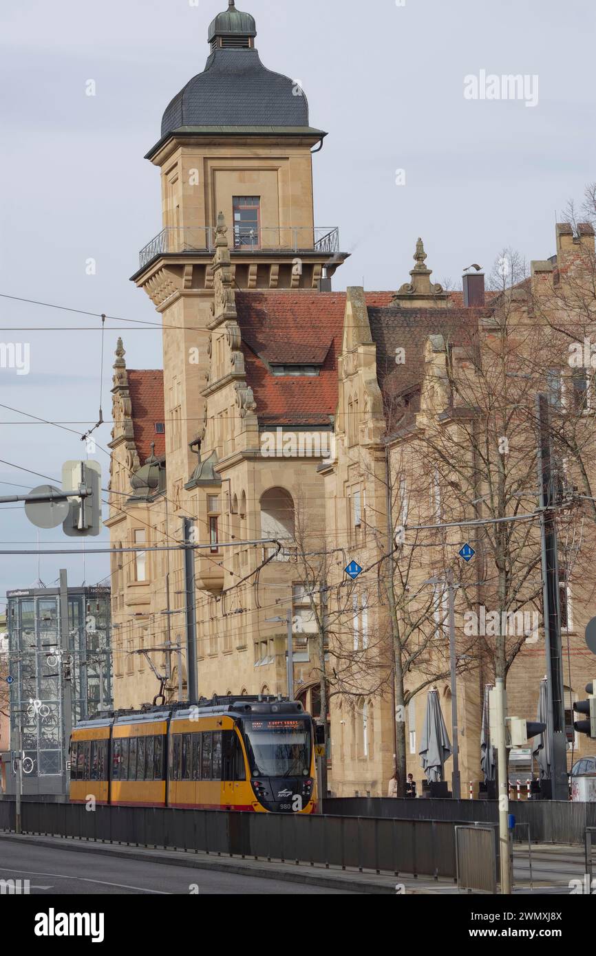 Tram line at the main station, post office, bicycle shed, bicycle shed ...