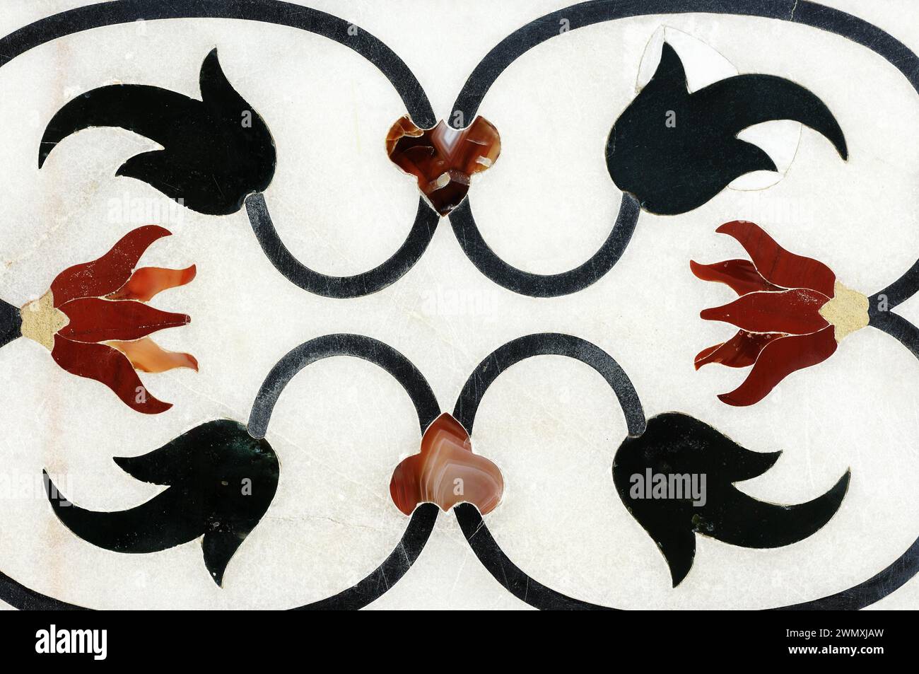 Marble inlay work, Taj Mahal, built by the Grand Mogul Shah Jahan in ...