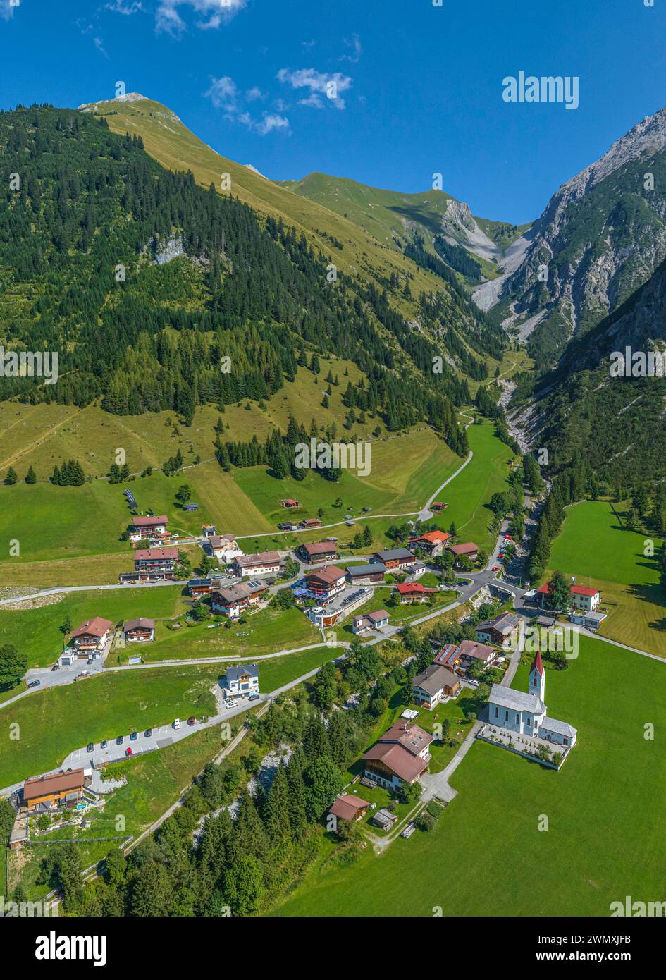 View of the time-out village of Gramais in the Otterbachtal valley, a ...