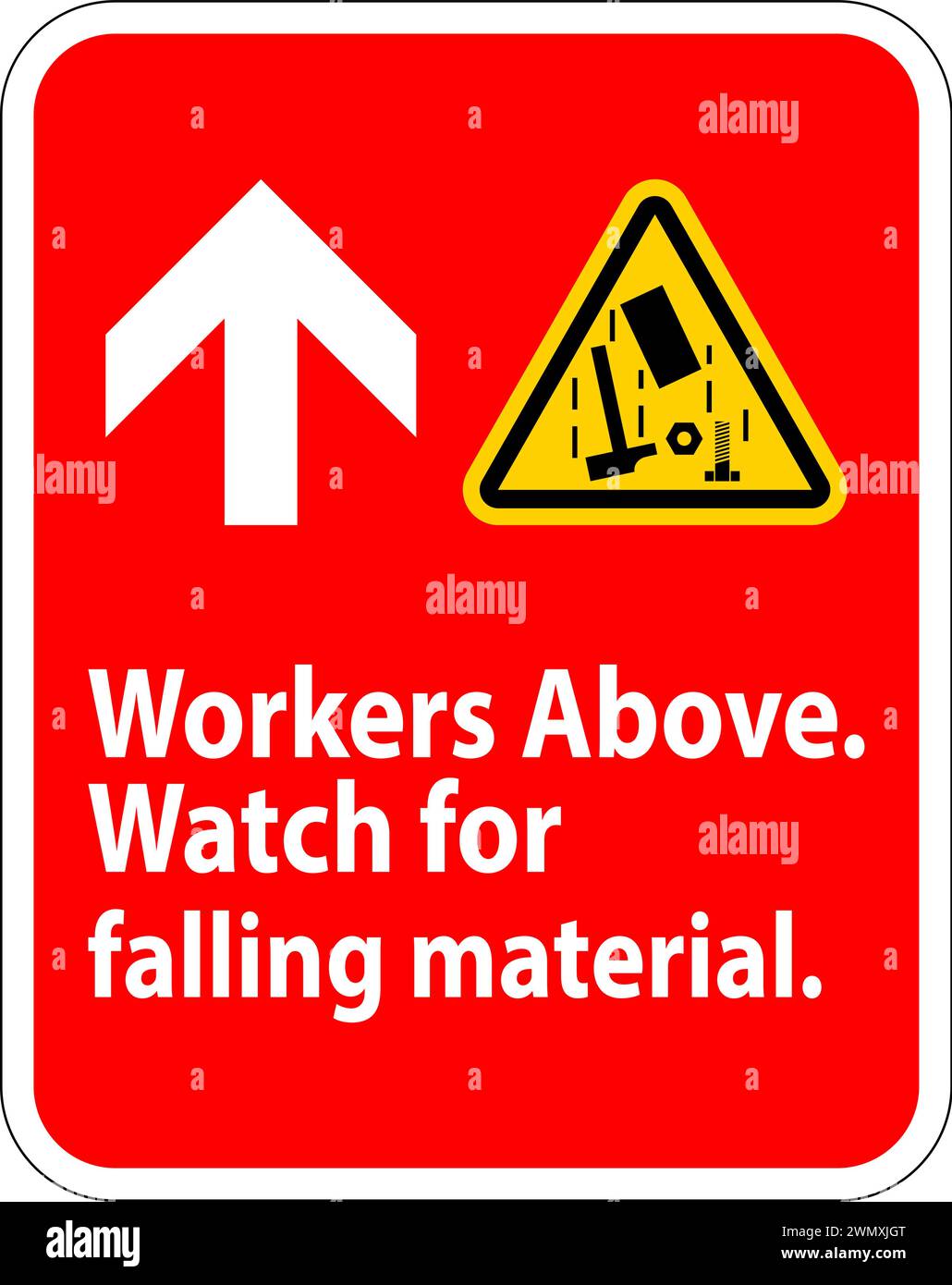 Danger Sign, Workers Above Falling Material Stock Vector Image & Art ...