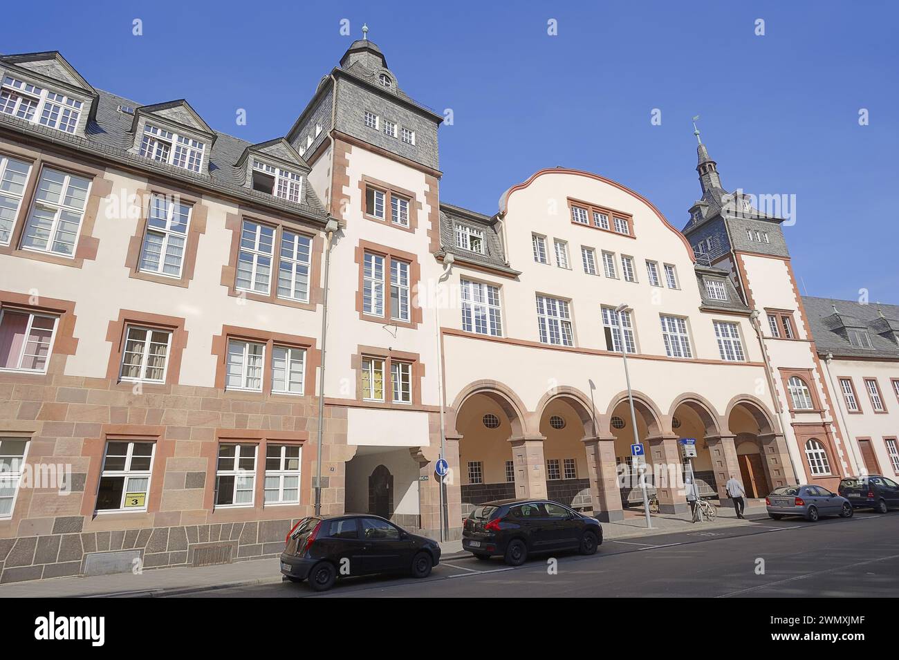 Town hall with open arcade hall, Worms, Rhineland-Palatinate, Germany ...
