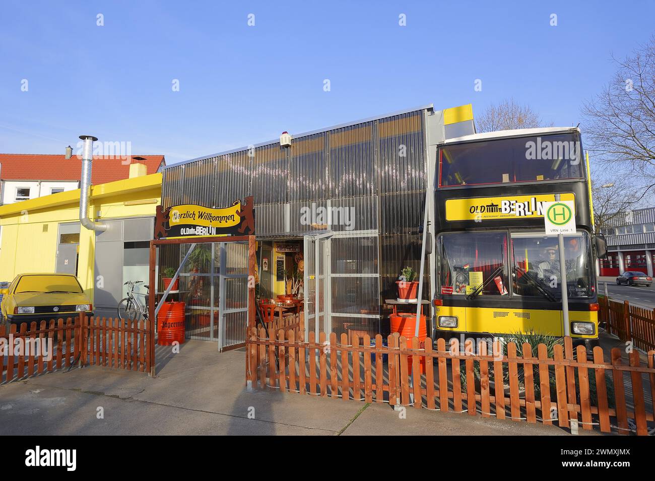 Double-decker bus restaurant 'Old-Berlin', Worms, Rhineland-Palatinate ...