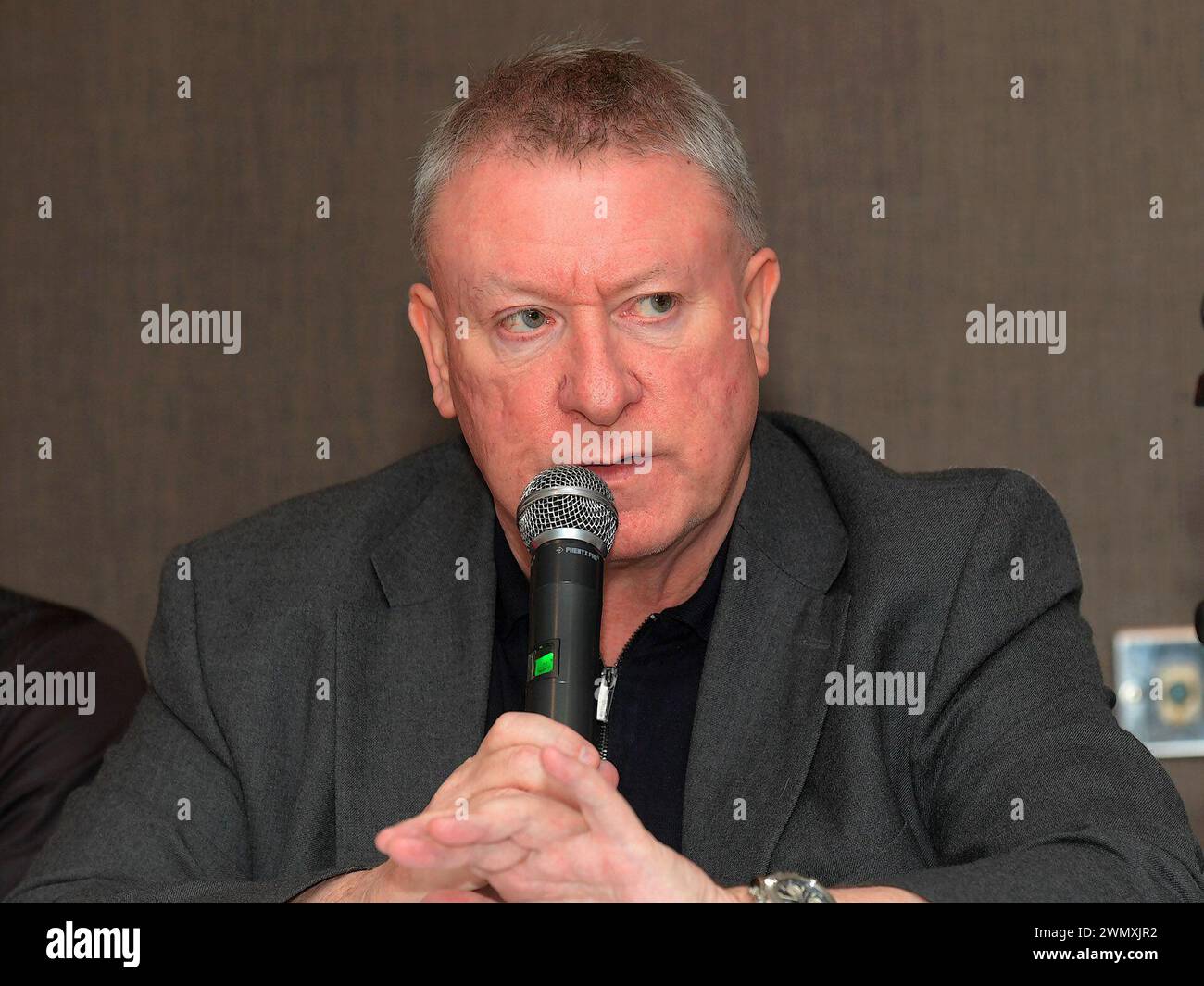 Derry City chairman Philip O’Doherty speaking at the club’s Fans Forum ...