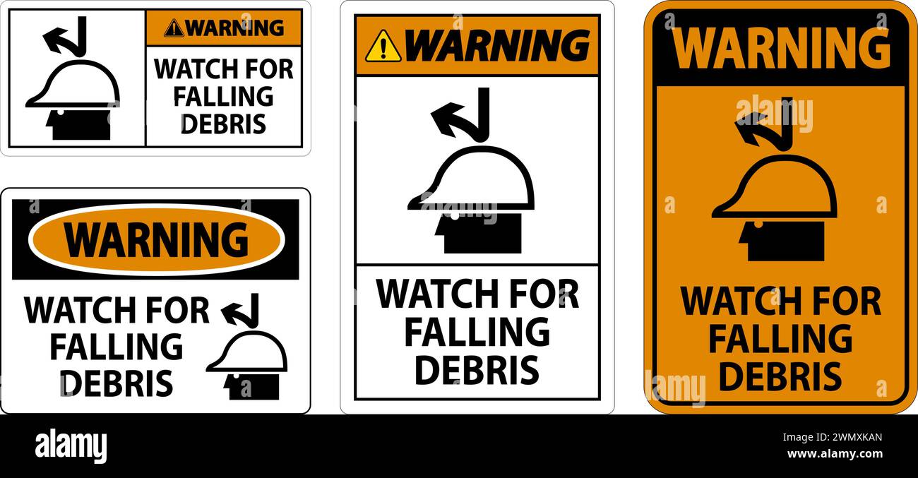 Warning Sign, Watch For Falling Debris Stock Vector Image & Art - Alamy
