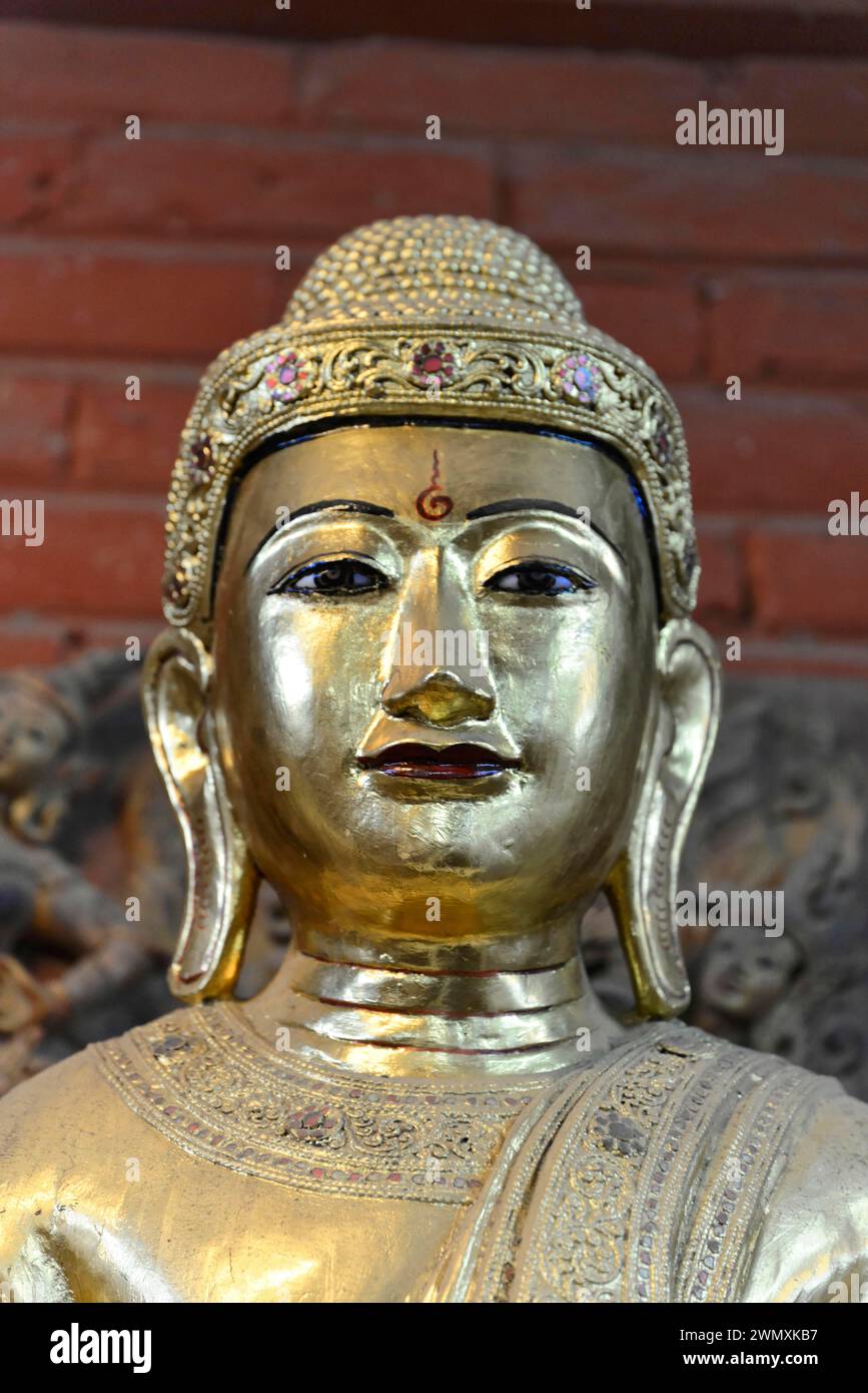 Sculptures on display, Buddhas in a shop, Mandalay, Myanmar Stock Photo ...