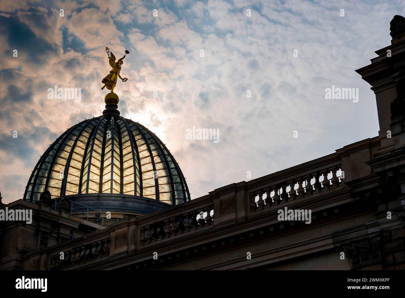 Art academy with golden sculpture, architecture, attraction, famous ...