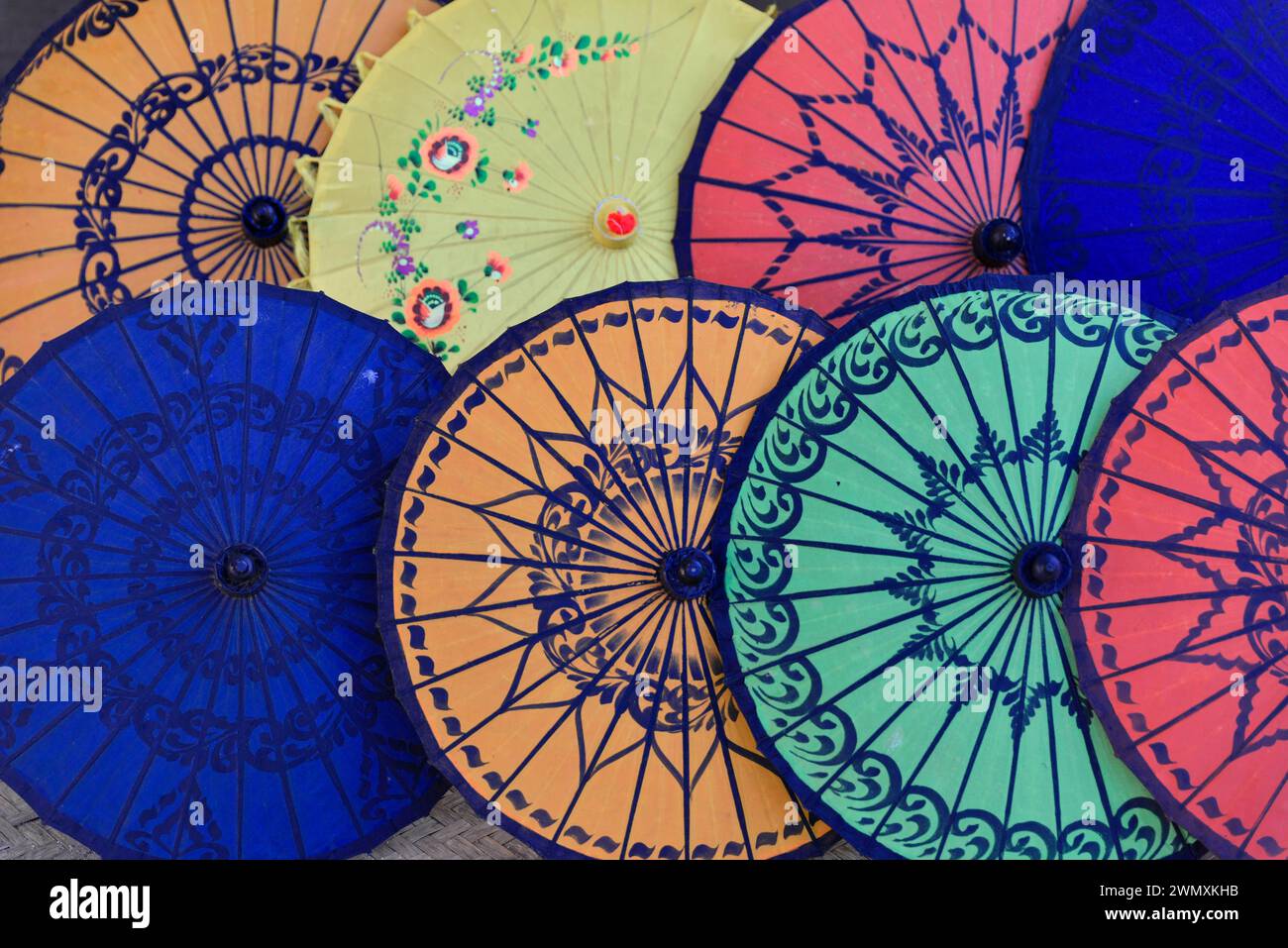 Traditional parasols, Traditional parasols, Bagan, Mandalay Division ...