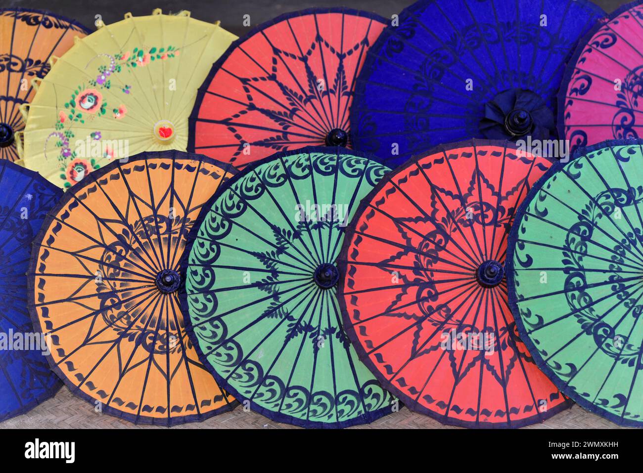 Traditional parasols, Traditional parasols, Bagan, Mandalay Division ...