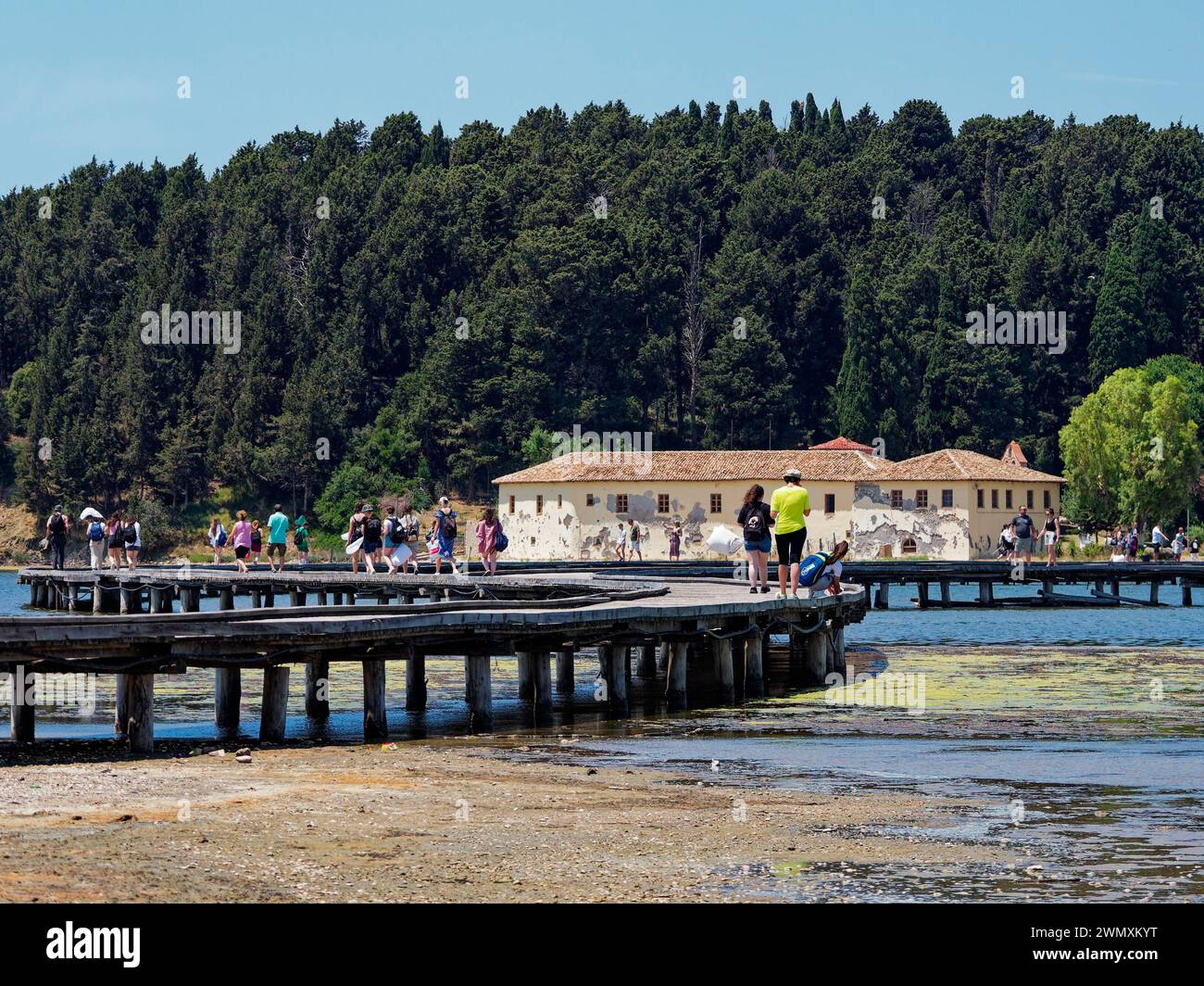 St Mary's Monastery in the lagoon of Nartes. Albania Stock Photo - Alamy