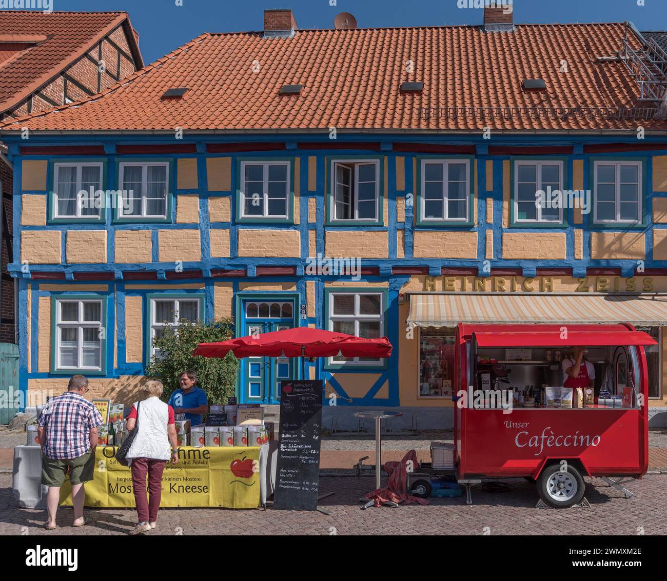 Renovated, historic half-timbered house, market square, Rehna ...